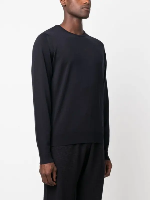 John Smedley Farhill Virgin Wool Jumper - Blue