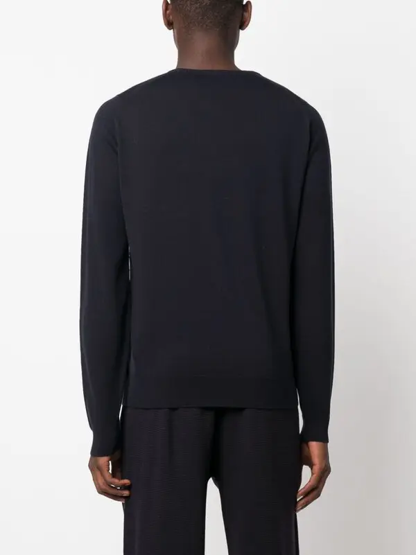 John Smedley Farhill Virgin Wool Jumper - Blue