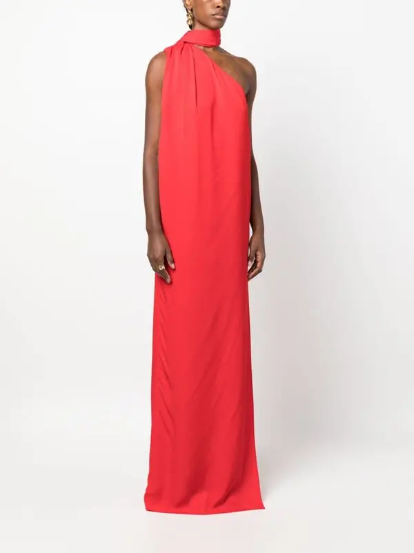 Stella McCartney One-shoulder Scarf Maxi Dress - Red