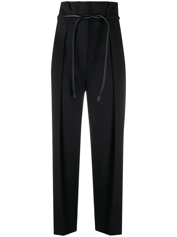 3.1 Phillip Lim Belted High-waisted Trousers - Black