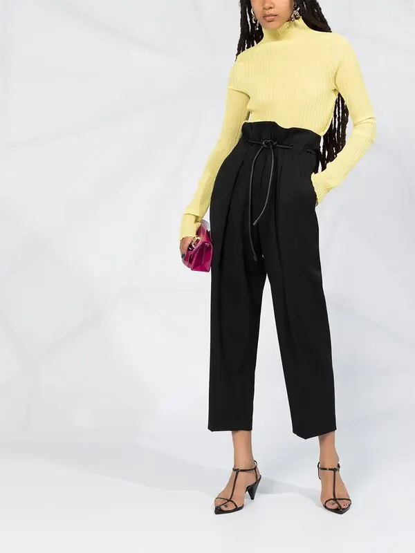 3.1 Phillip Lim Belted High-waisted Trousers - Black