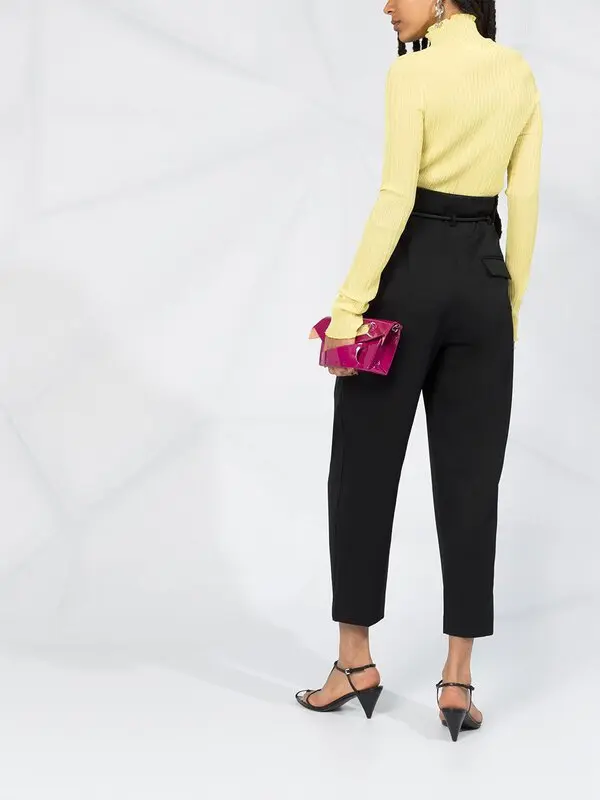 3.1 Phillip Lim Belted High-waisted Trousers - Black