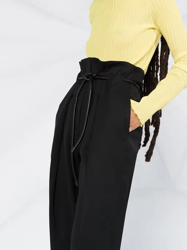 3.1 Phillip Lim Belted High-waisted Trousers - Black