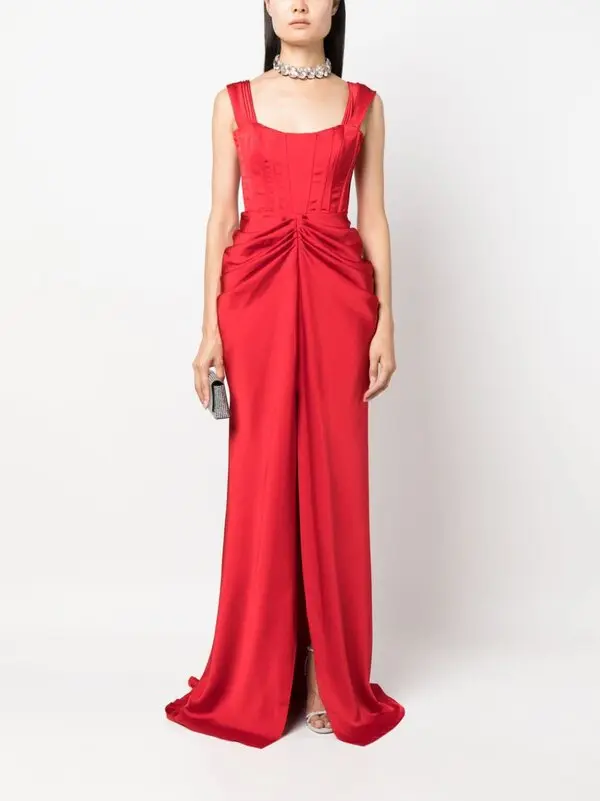 ANA RADU Ruched Flared Gown