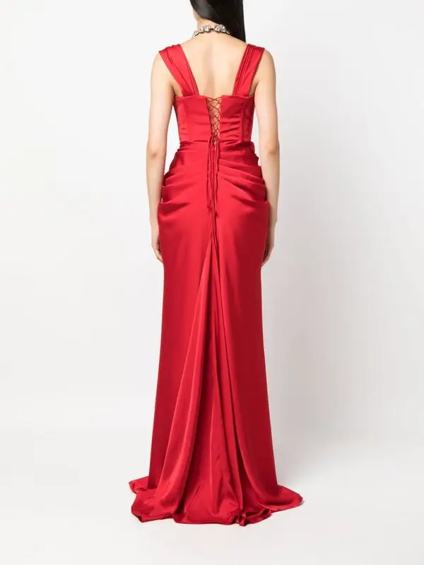 ANA RADU Ruched Flared Gown
