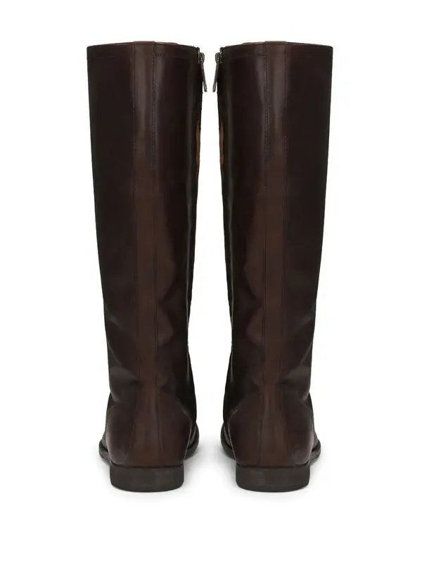 Dolce & Gabbana Logo-tag Lace-up Leather Boots