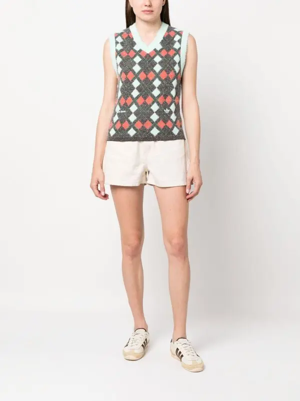 Buy Adidas X Wales Bonner Argyle Knitted Vest - Green At 24% Off