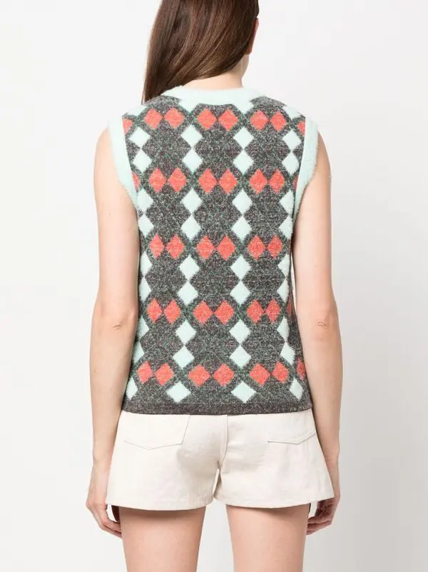 Buy Adidas X Wales Bonner Argyle Knitted Vest - Green At 24% Off