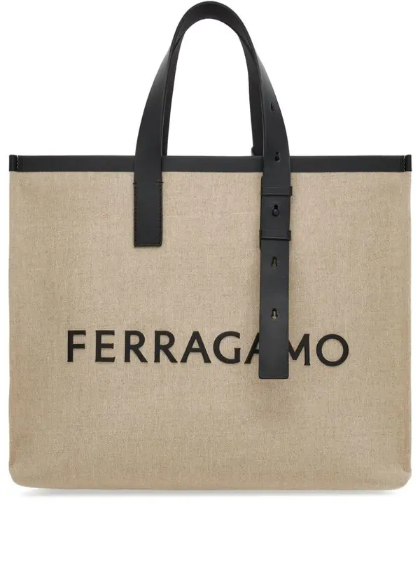FERRAGAMO Logo-embossed Tote - Neutrals
