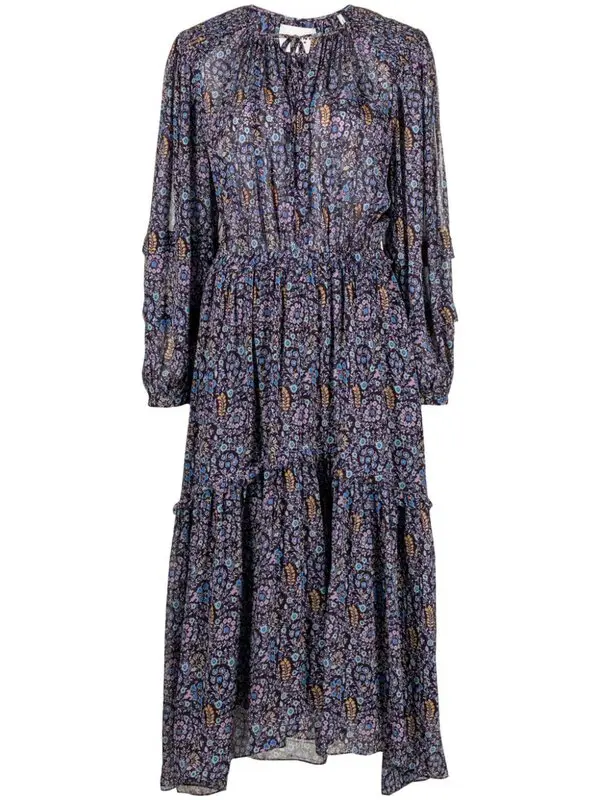 MARANT ETOILE Naema Floral-print Midi Dress - Blue