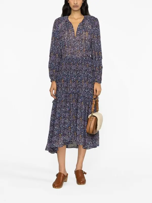 MARANT ETOILE Naema Floral-print Midi Dress - Blue