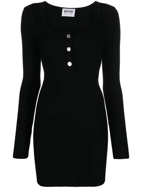 Moschino Long-sleeve Ribbed-knit Dress
