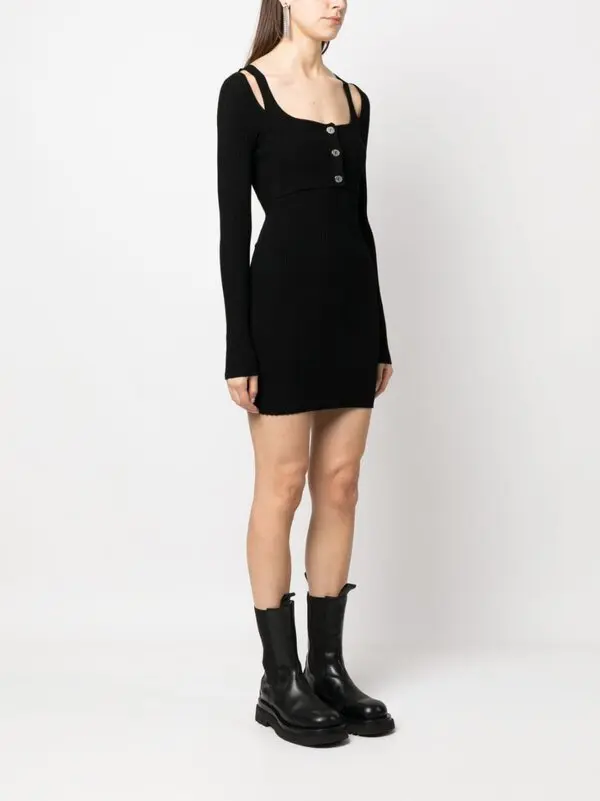 Moschino Long-sleeve Ribbed-knit Dress