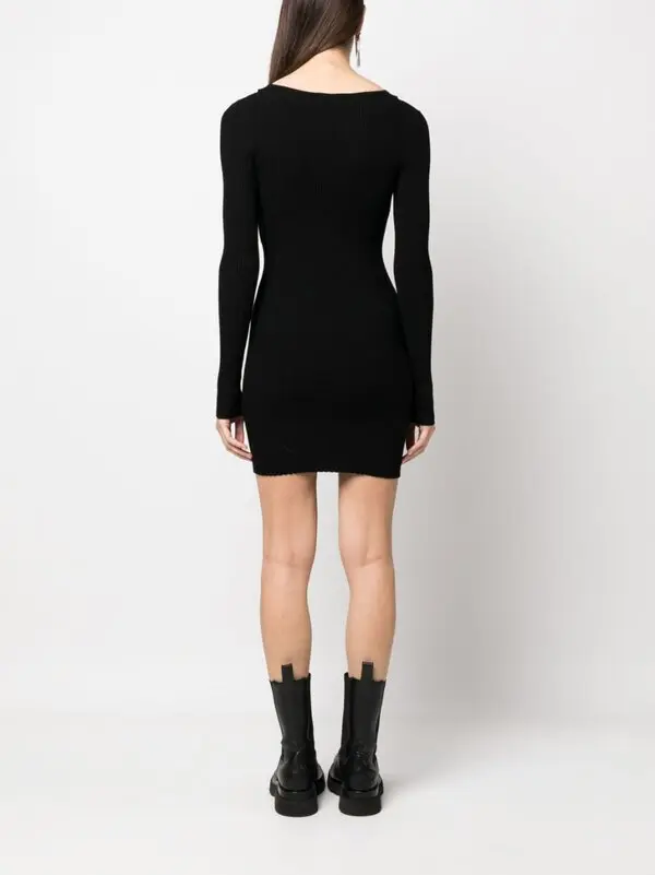 Moschino Long-sleeve Ribbed-knit Dress