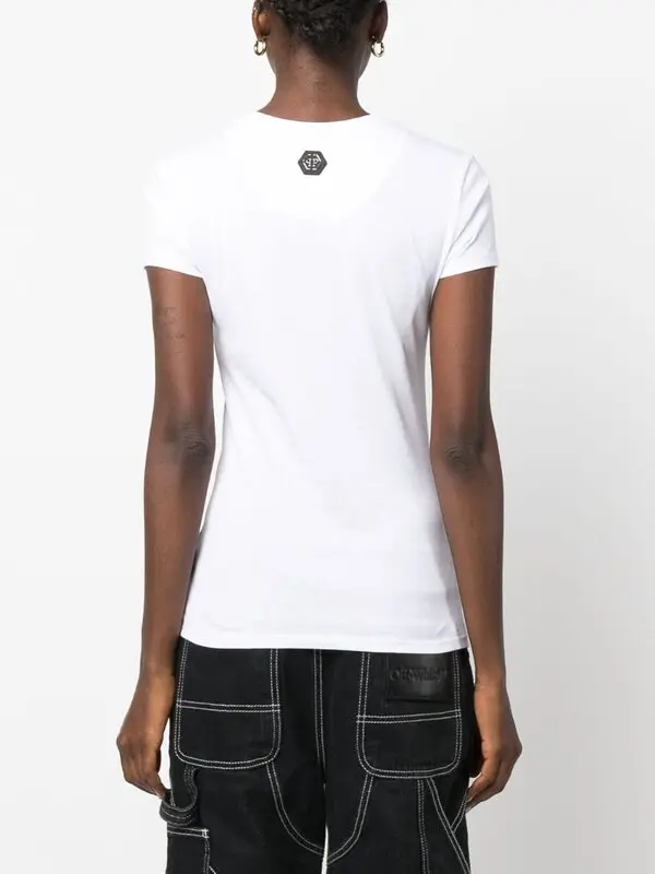 Philipp Plein Crystal-embellished Skull T-shirt - White