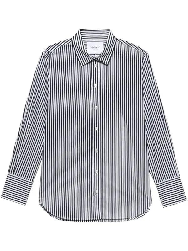 FRAME Stripe-print Organic-cotton Shirt