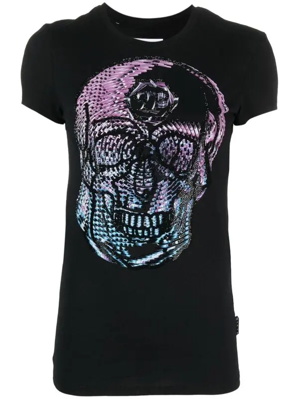 Philipp Plein Crystal-embellished Skull T-shirt - Black