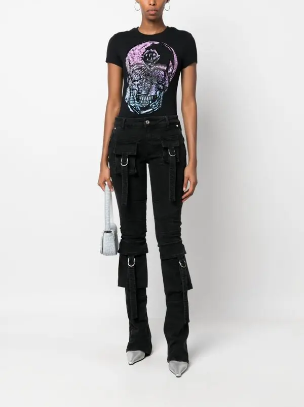 Philipp Plein Crystal-embellished Skull T-shirt - Black