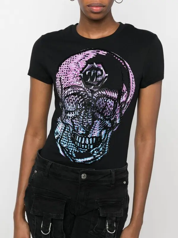 Philipp Plein Crystal-embellished Skull T-shirt - Black