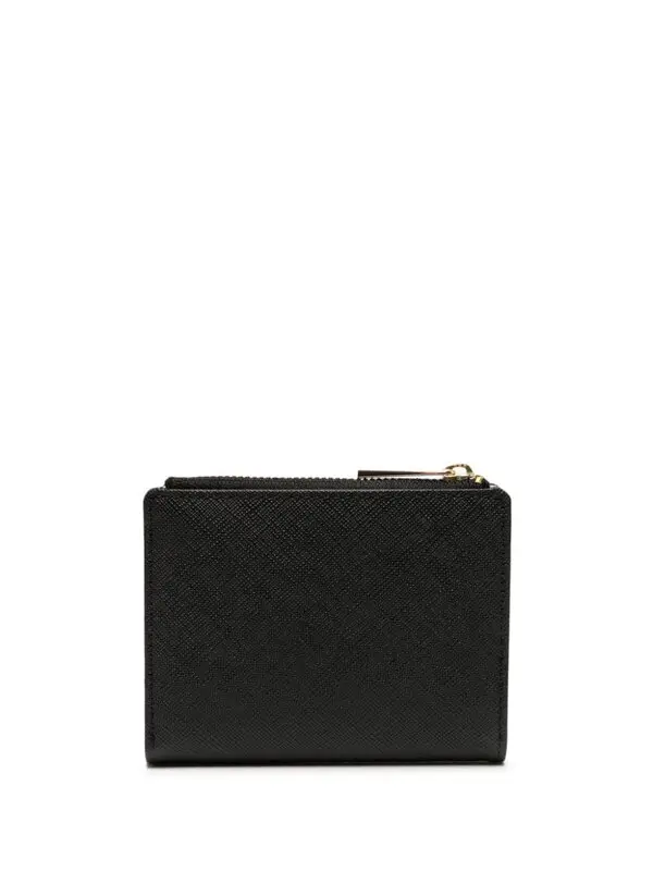 AGNES B. Bi-fold Leather Wallet - Black