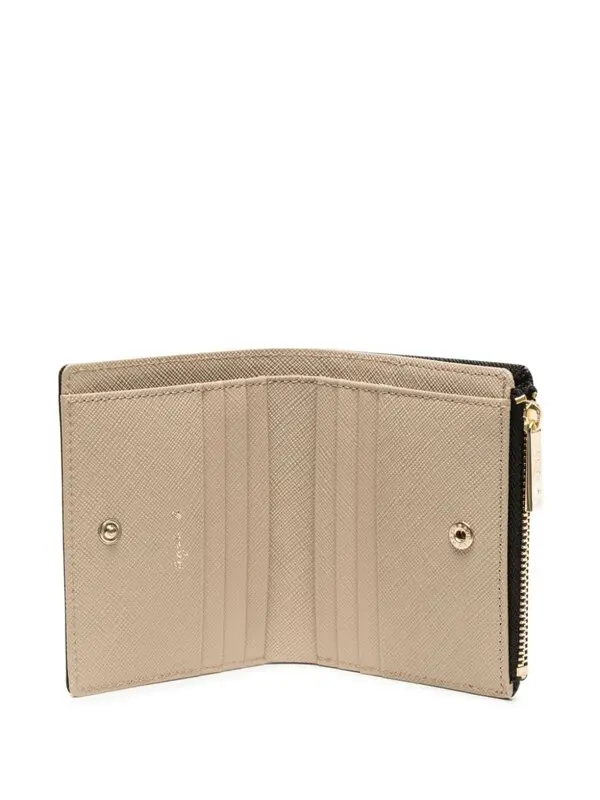 AGNES B. Bi-fold Leather Wallet - Black