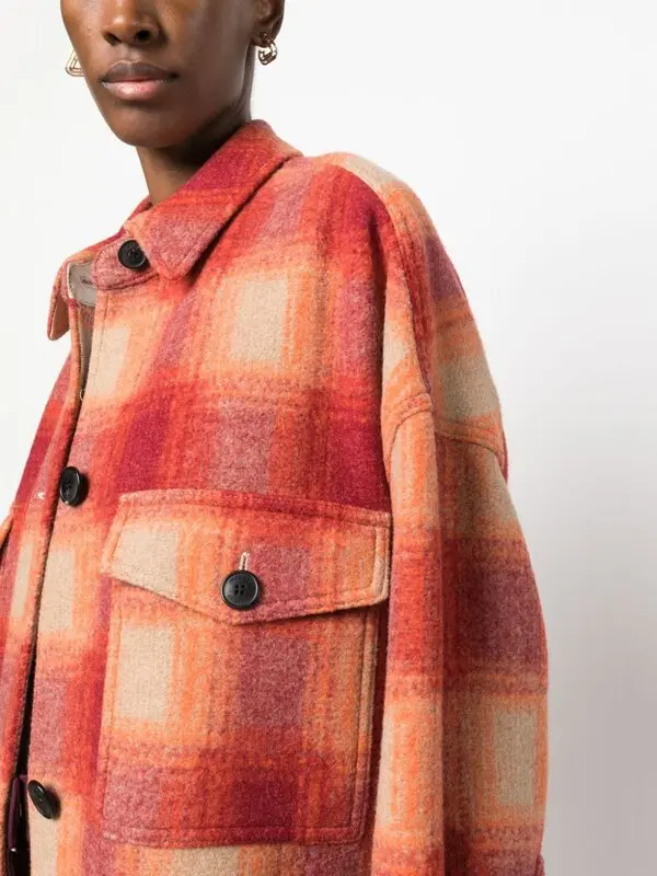 MARANT ETOILE Plaid-check Flannel Midi Coat