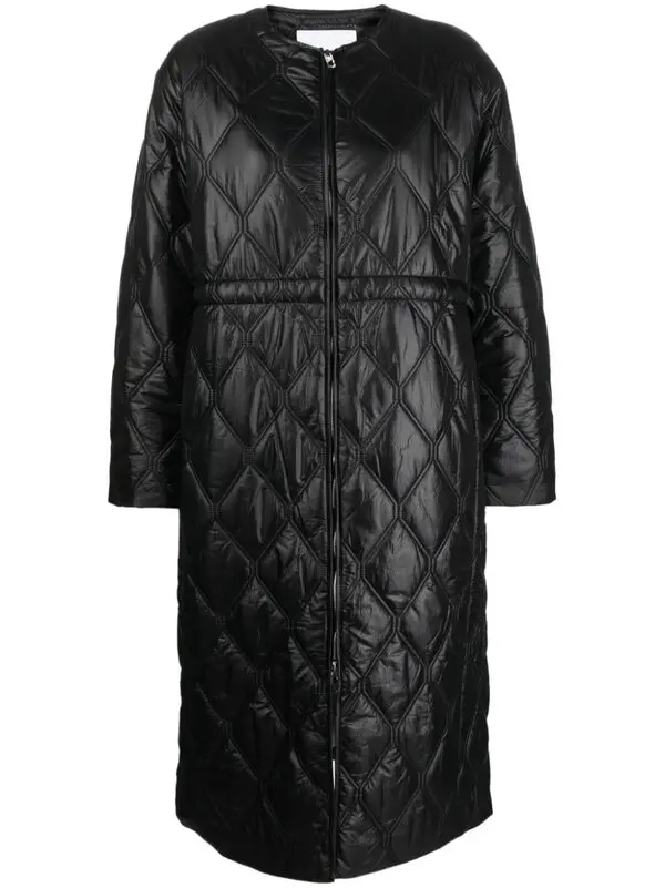 GANNI Diamond-quilted Raincoat