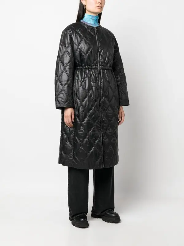 GANNI Diamond-quilted Raincoat
