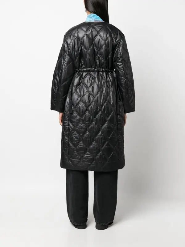 GANNI Diamond-quilted Raincoat