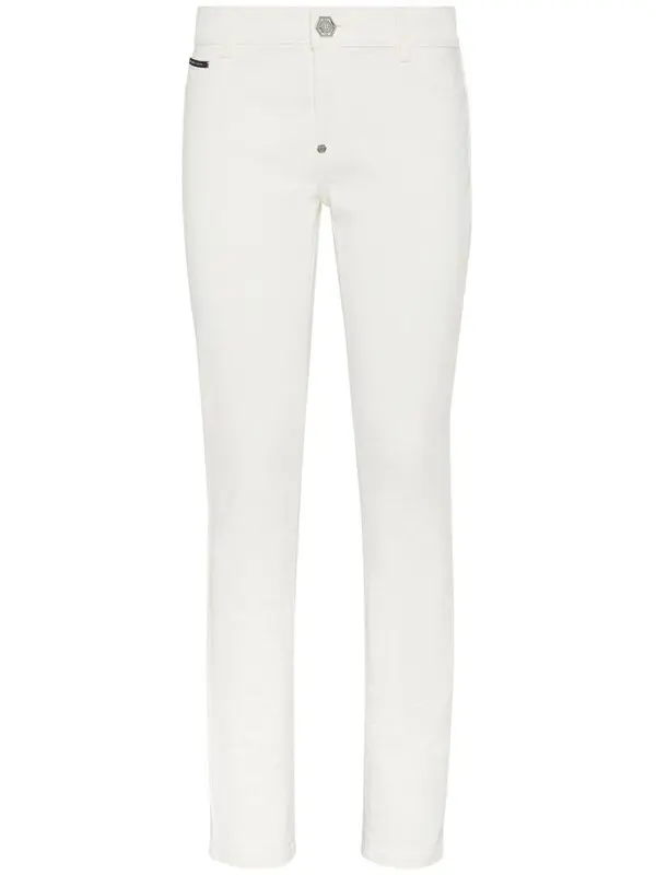 Philipp Plein Logo Patch Skinny Jeans - White