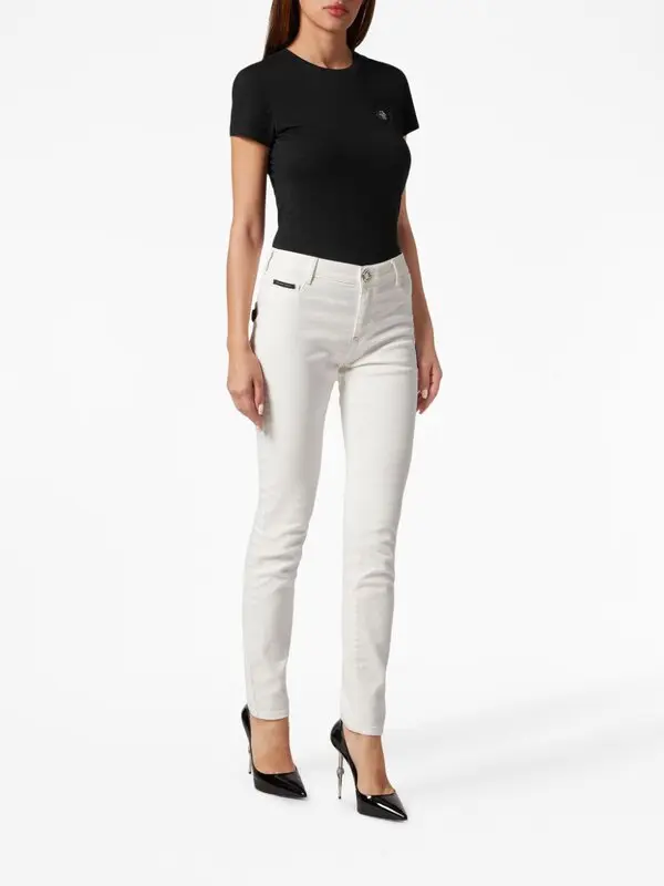 Philipp Plein Logo Patch Skinny Jeans - White