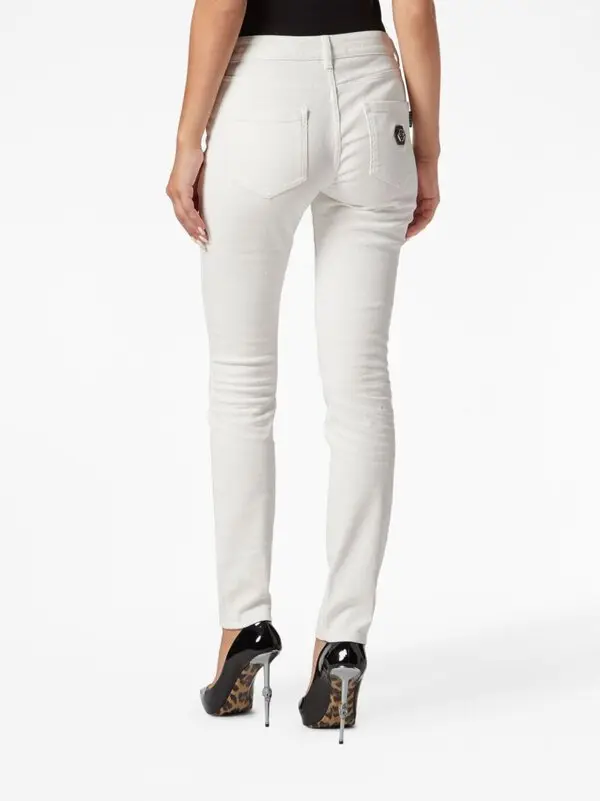 Philipp Plein Logo Patch Skinny Jeans - White