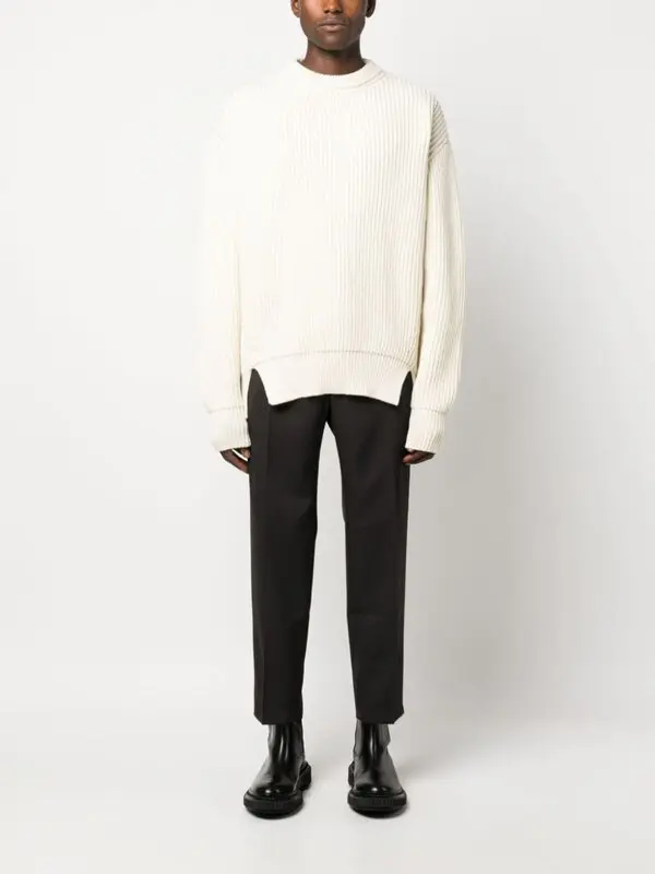 JIL SANDER Crew-neck Ribbed-knit Wool Jumper
