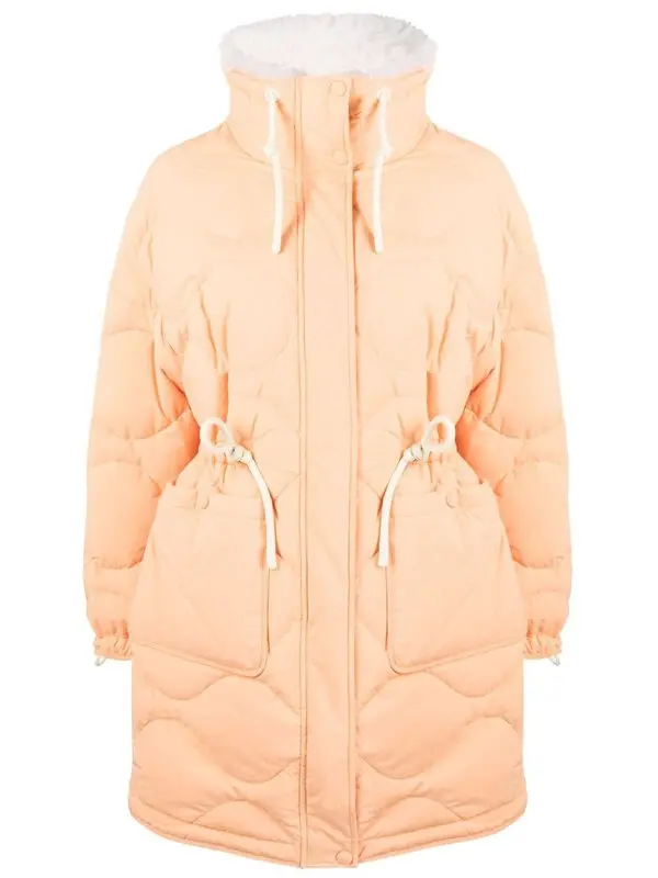 YVES SALOMON Quilted Coat - Orange