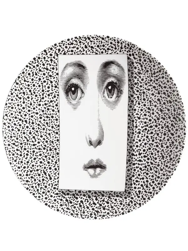 FORNASETTI Tema E Variazioni N.310 Porcelain Wall Plate - White