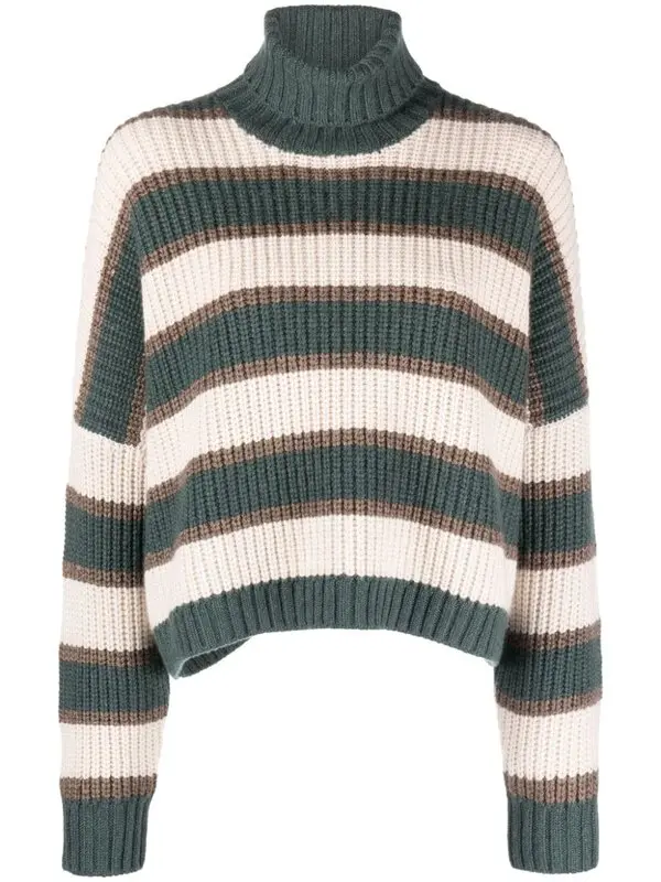 Brunello Cucinelli Striped Turtleneck Sweater