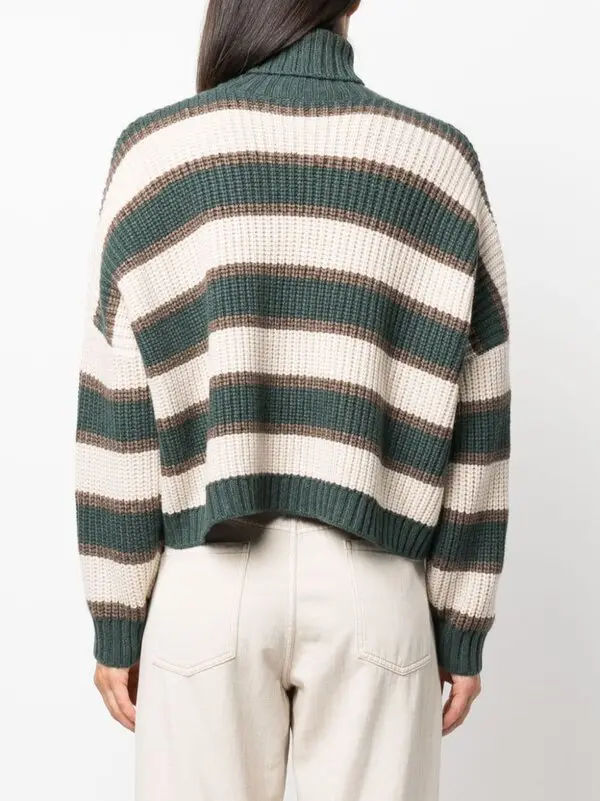 Brunello Cucinelli Striped Turtleneck Sweater