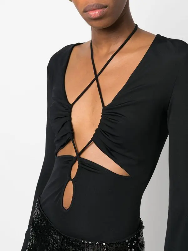 Patrizia Pepe Tie-fastening Cut-out Bodysuit