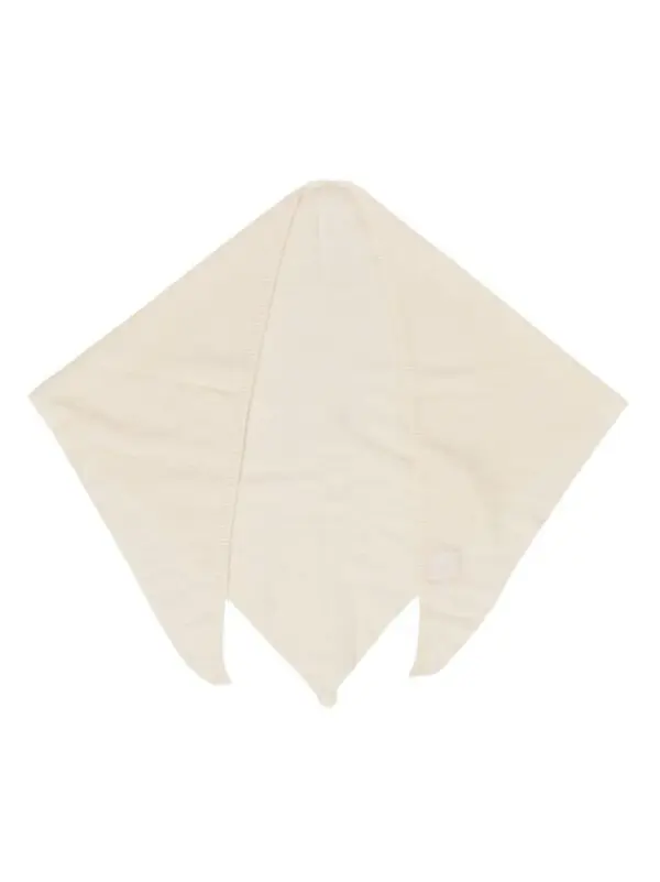 Cashmere In Love Aman Fine-knit Triangle Scarf - White