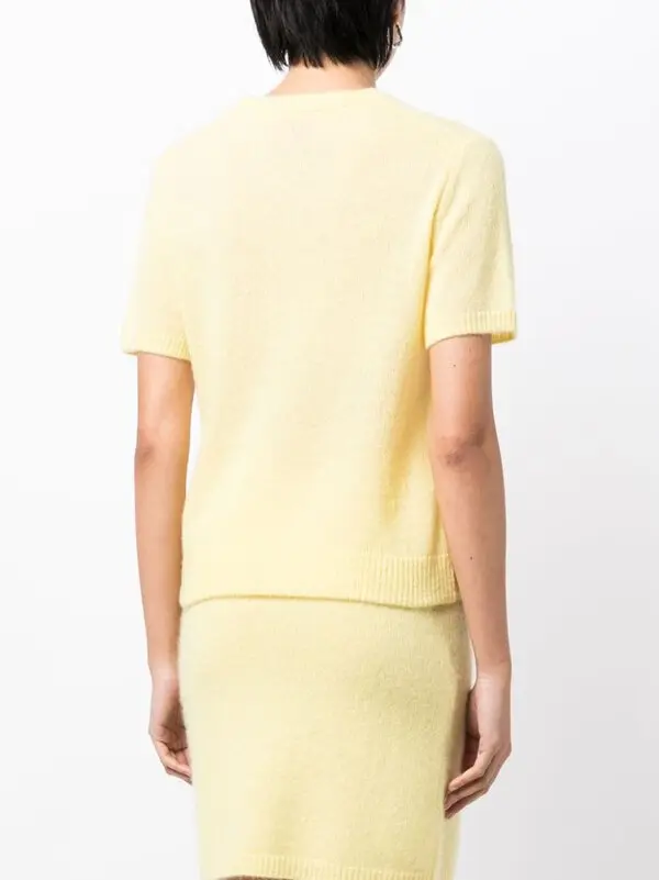 Cashmere In Love Sidley Fine-knit Top - Yellow