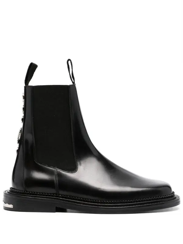 TOGA VIRILIS Stud-embellished Leather Ankle Boots