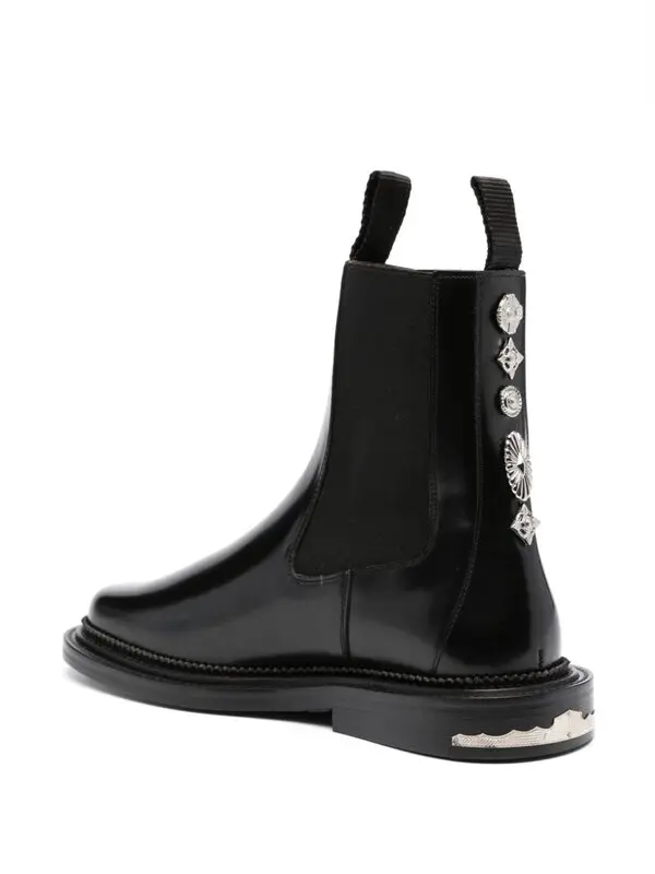 TOGA VIRILIS Stud-embellished Leather Ankle Boots