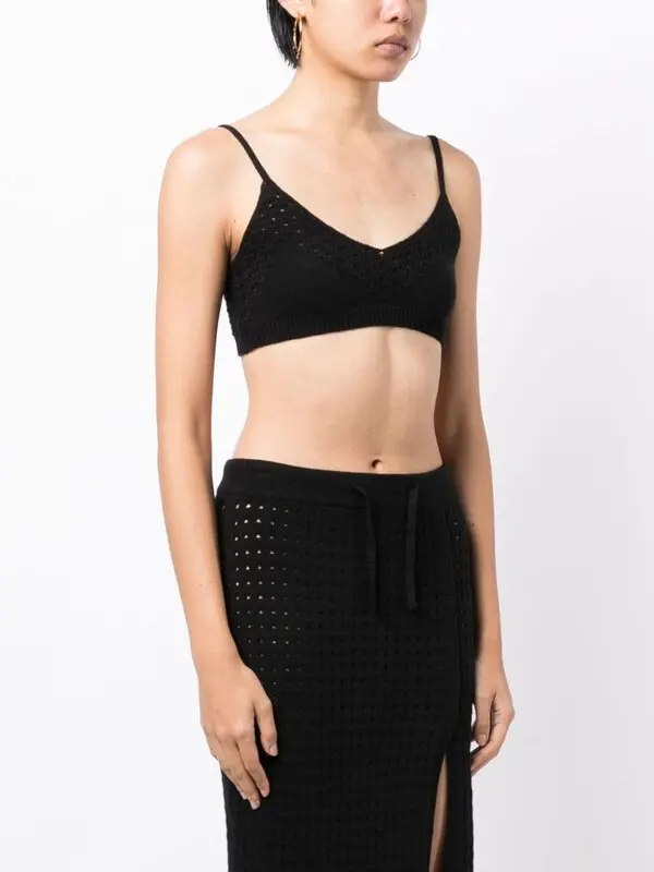 Cashmere In Love Anse Crochet-knit Bralette - Black