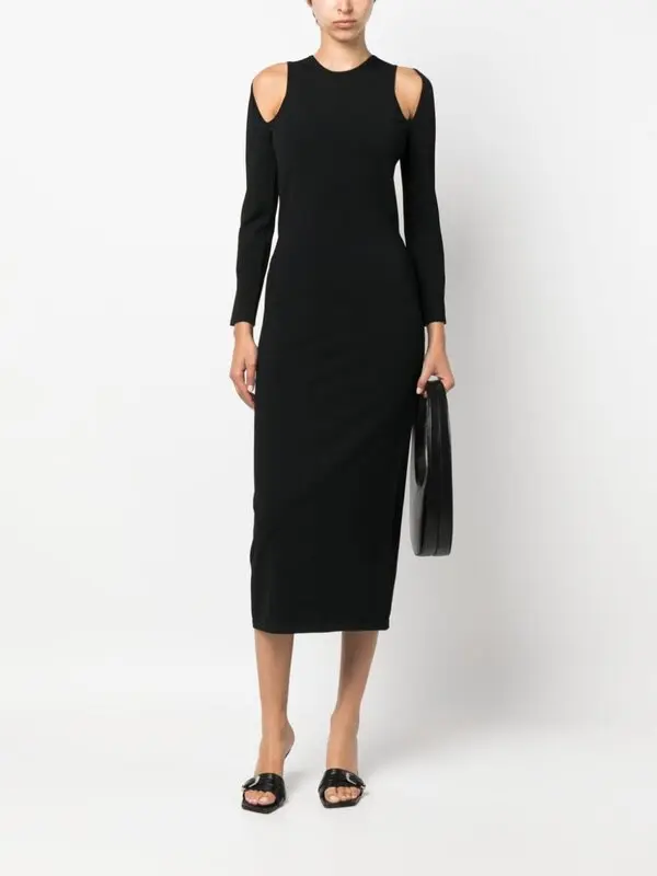 Dsquared2 Cut-out Ribbed-knit Midi Dress