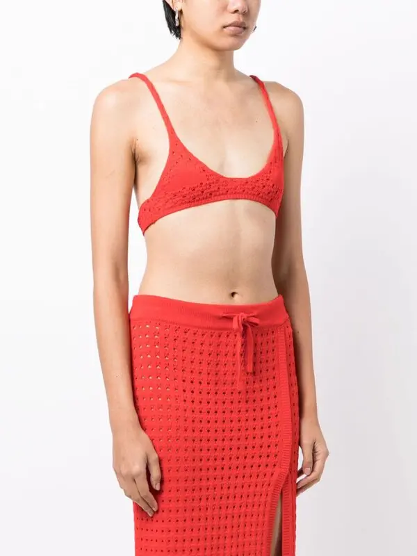 Cashmere In Love Hanalei Crochet-knit Bralette - Red