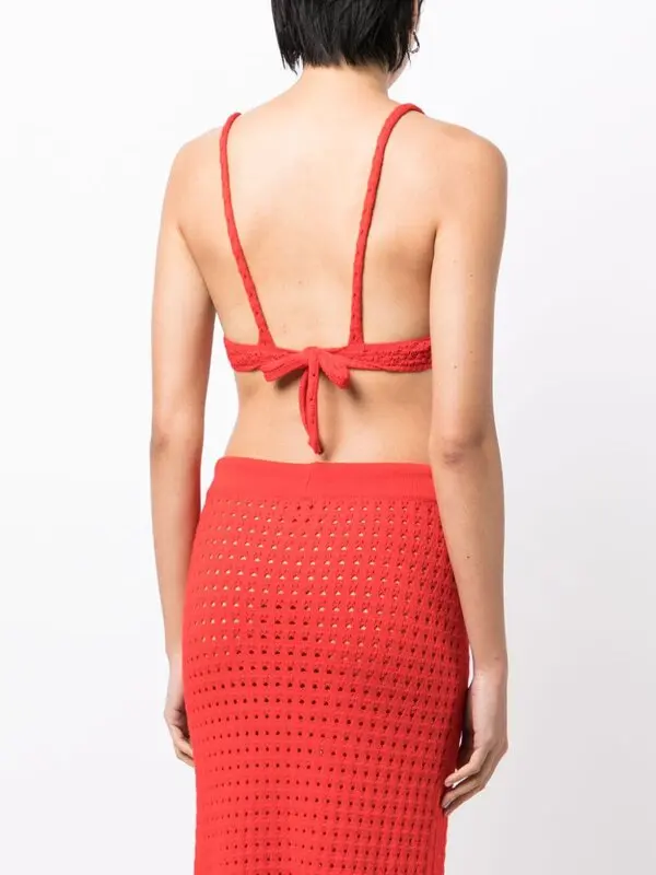 Cashmere In Love Hanalei Crochet-knit Bralette - Red