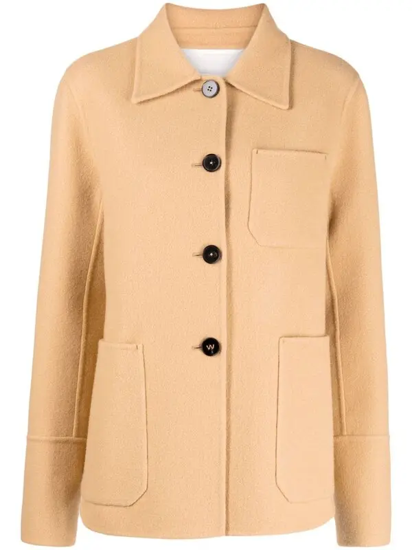 JIL SANDER Single-breasted Wool Jacket - Neutrals
