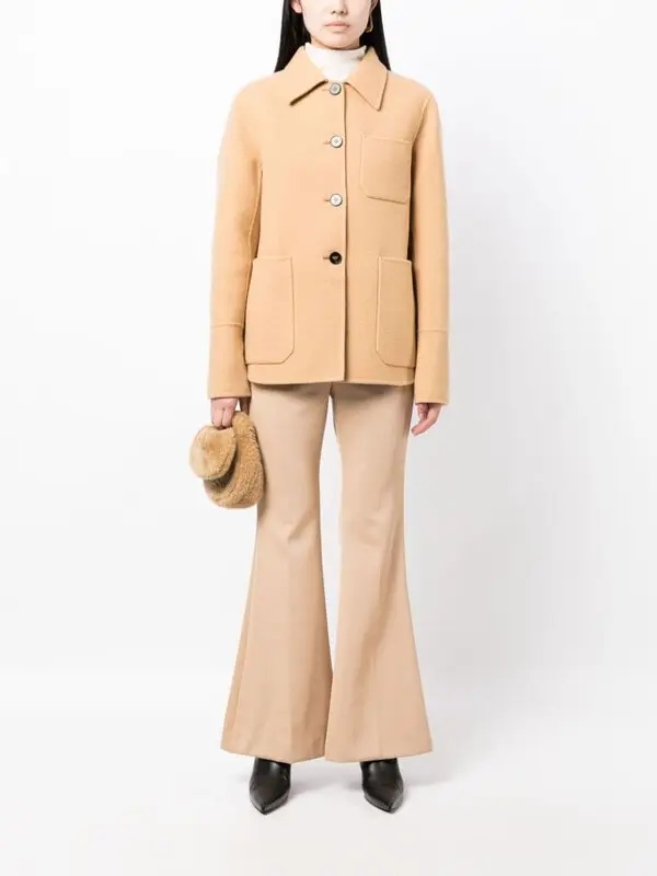 JIL SANDER Single-breasted Wool Jacket - Neutrals