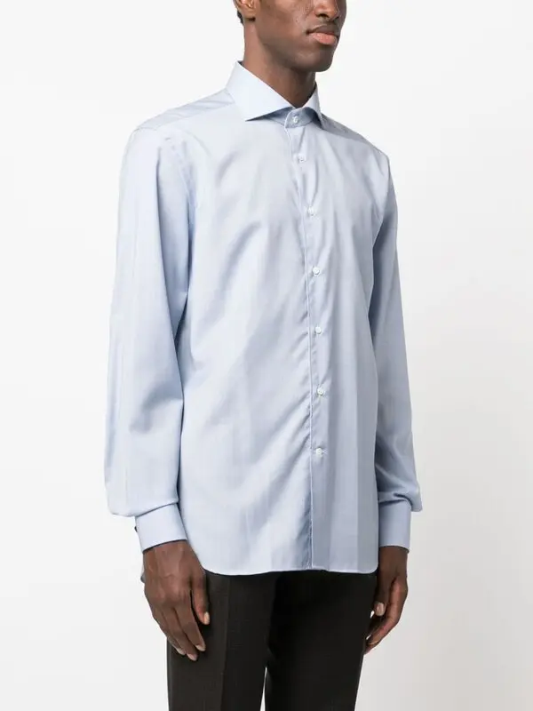 Corneliani Plaid Long-sleeve Wool Shirt