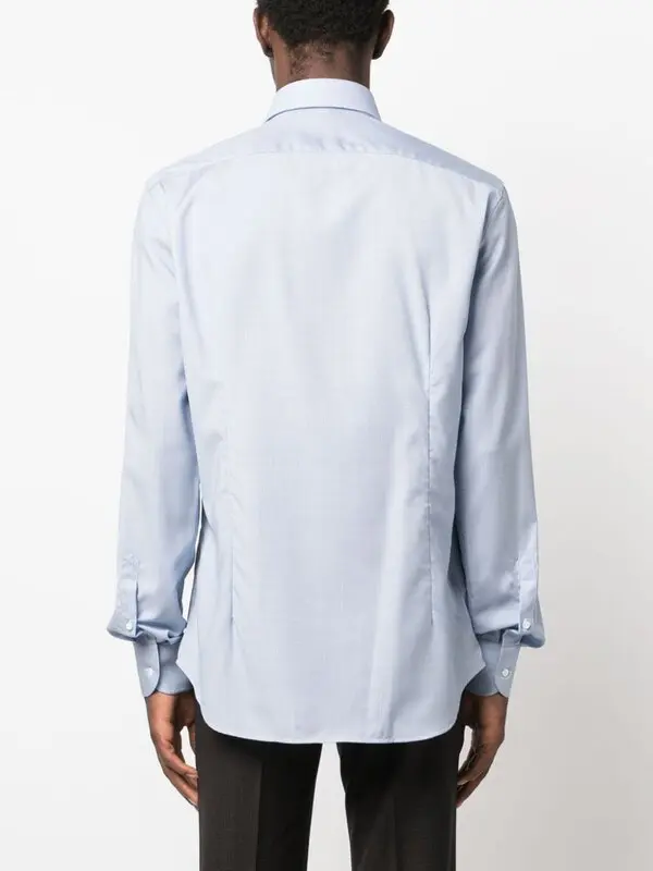 Corneliani Plaid Long-sleeve Wool Shirt